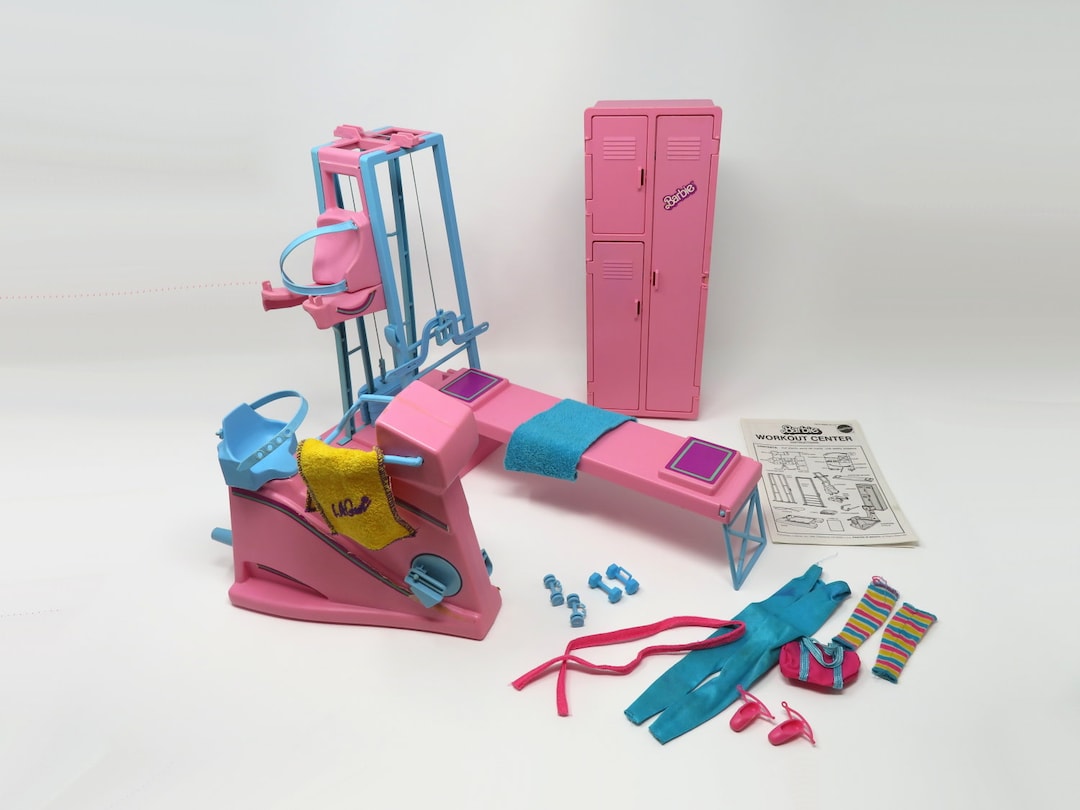 Vintage 1980s Mattel Barbie Workout Center - Rare L.A. Gear Towel ...