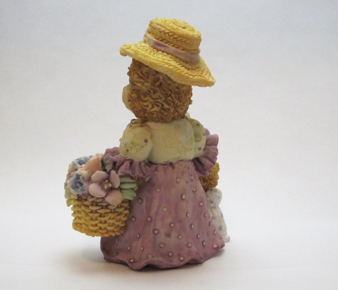 Vintage 1990s Designer Resin Teddy Bear Figurine in Purple - Etsy