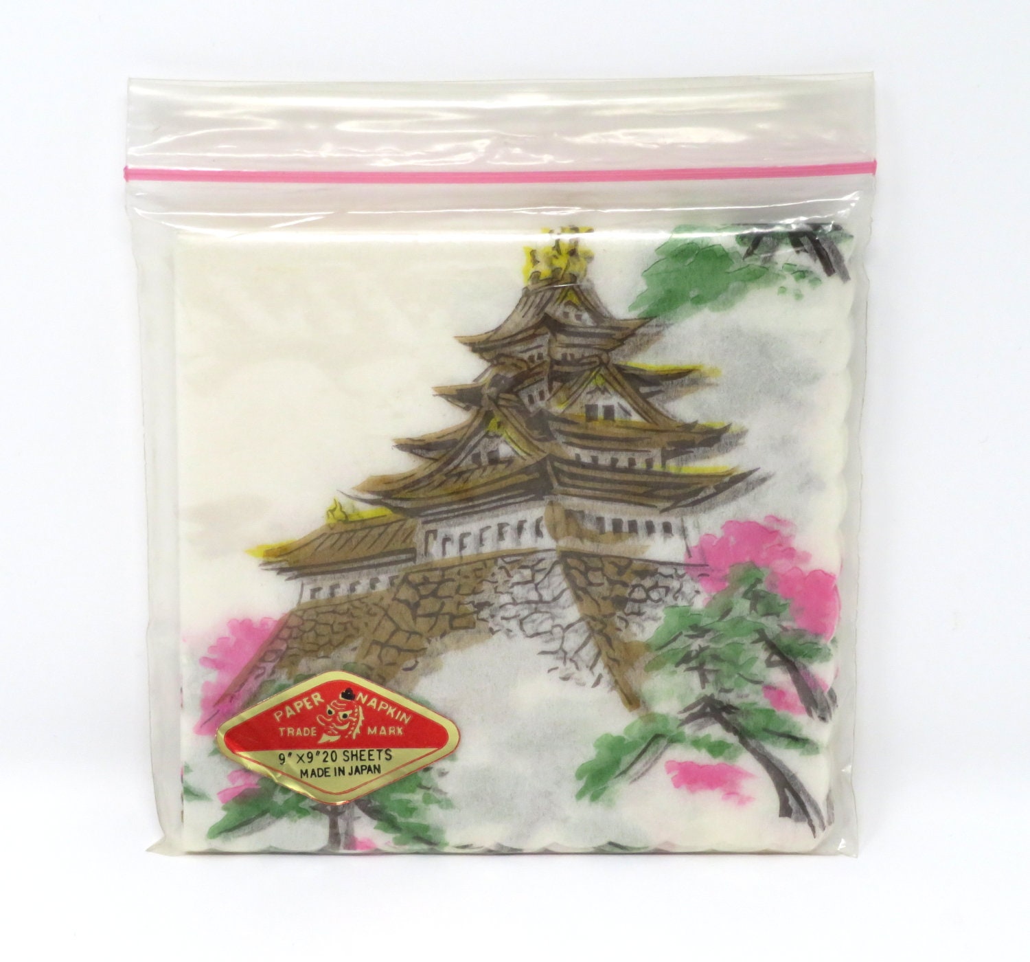Vintage 1950s Folded Paper Table Napkins Made in Japan Japanese Pagoda ...