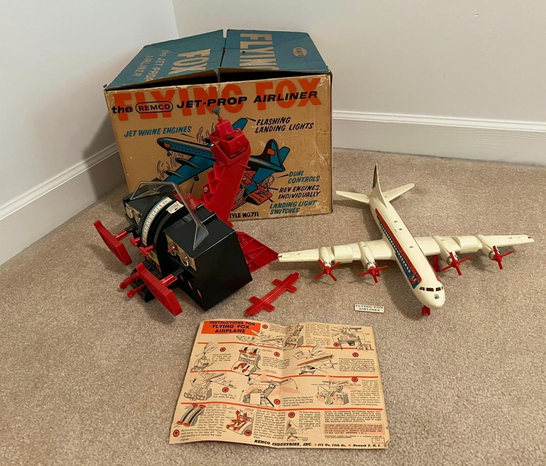 Vintage 1950s Remco Jet Prop Airliner Flying Fox | Nearly Complete W ...