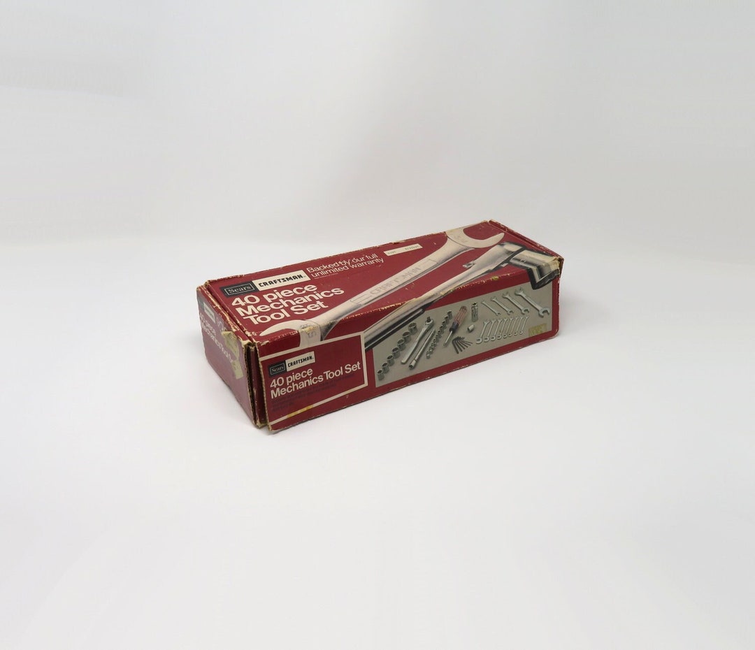 Vintage 1980s Sears Craftsman 40 Piece Mechanics Tool Set Empty Box for ...