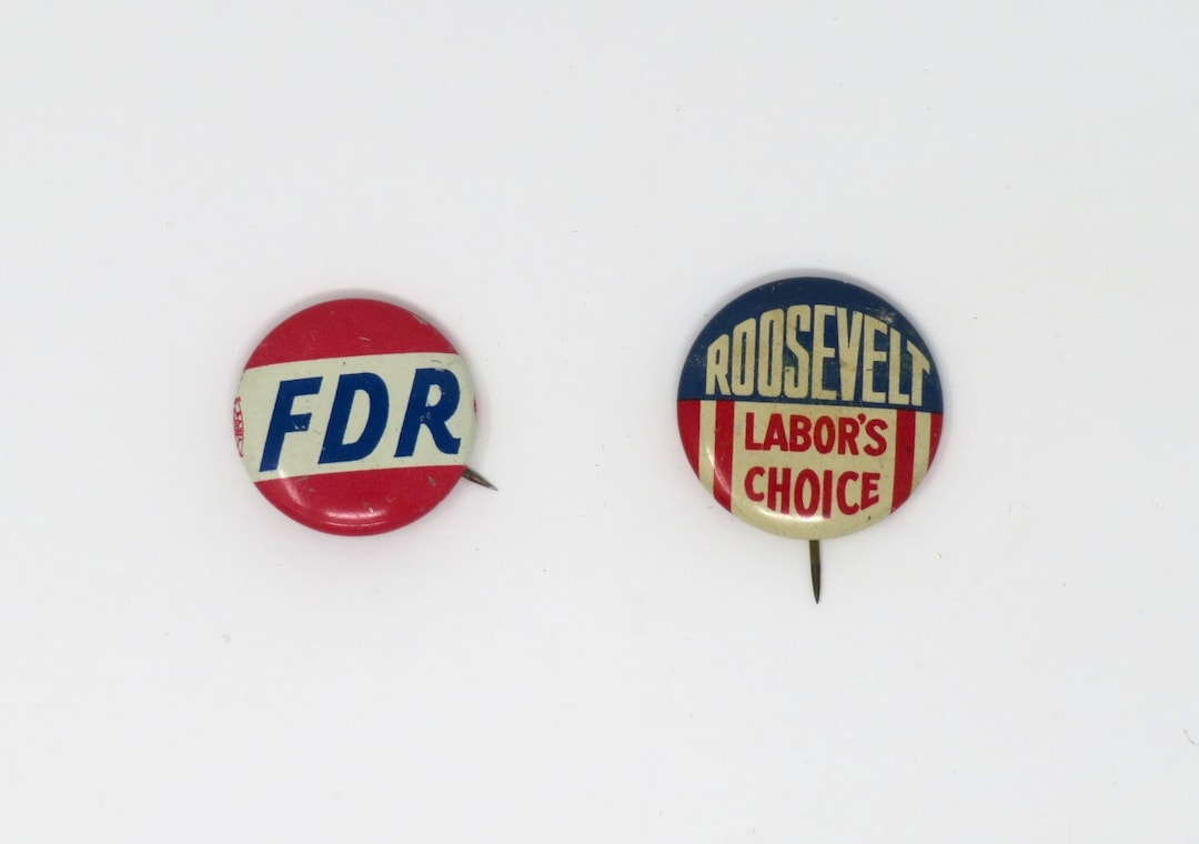 Vintage 1940s Political Button Badge Franklin D. Roosevelt FDR ...