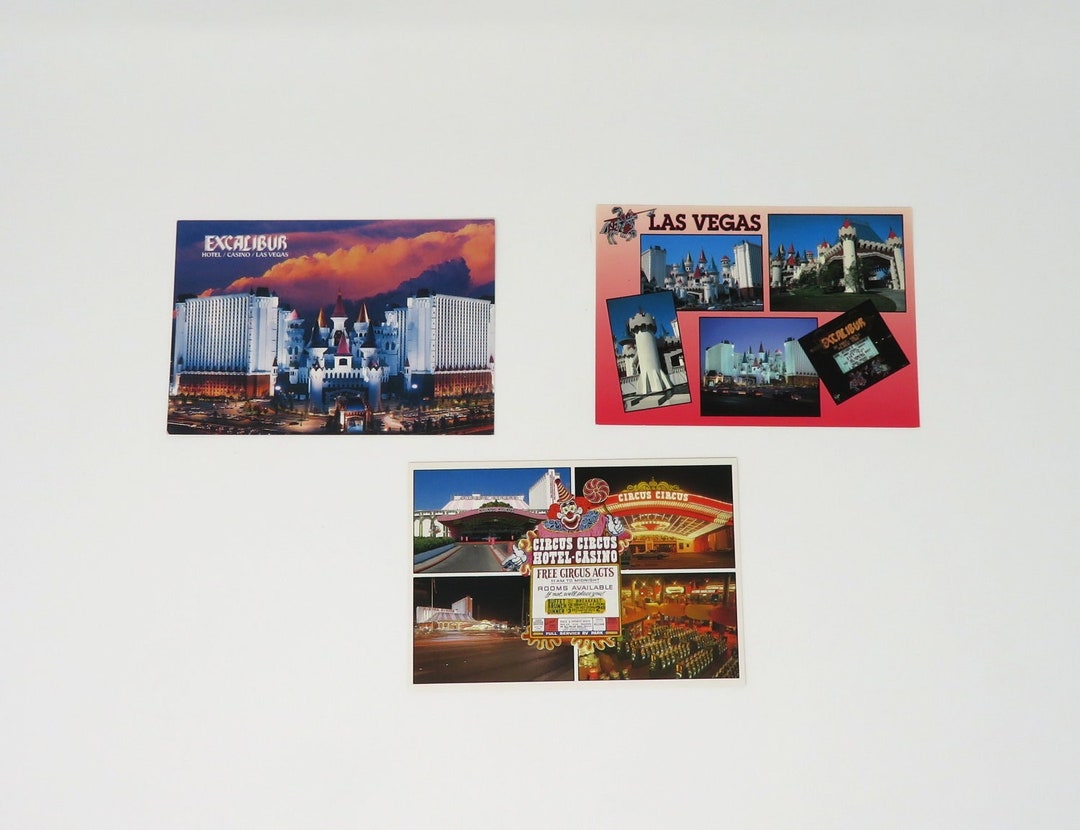 Vintage 1990s Postcards - Choose Your Fave From Las Vegas - Excalibur ...