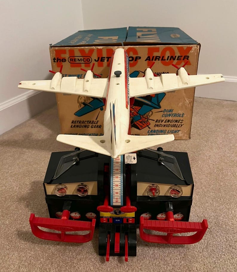Vintage 1950s Remco Jet Prop Airliner Flying Fox | Nearly Complete W ...