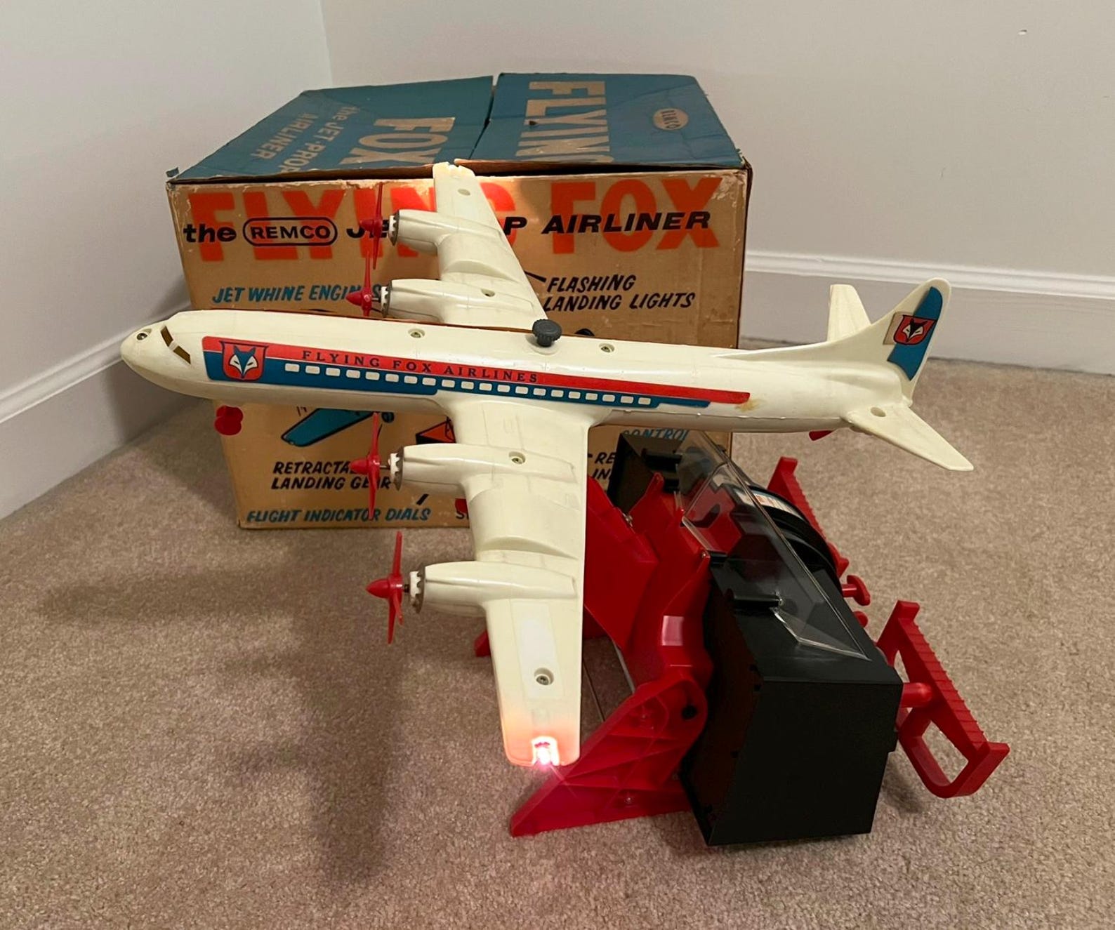 Vintage 1950s Remco Jet Prop Airliner Flying Fox | Nearly Complete W ...