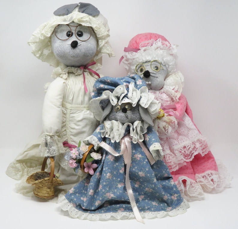 Vintage 1980s to 1990s Soda Bottle Mouse Dolls - Handmade Craft - OOAK ...