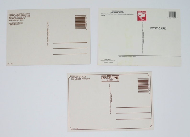 Vintage 1990s Postcards - Choose Your Fave From Las Vegas - Excalibur ...