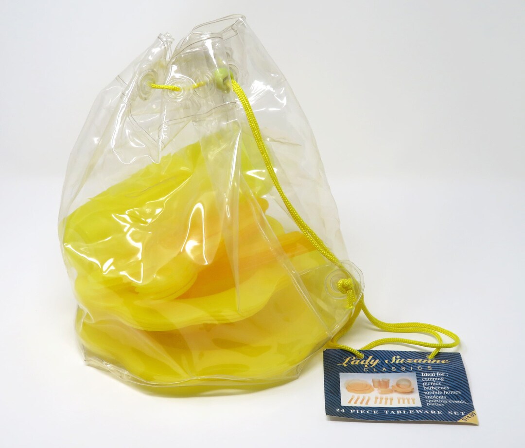 Vintage 1990s Outdoor Picnic Camping Portable 24 Piece Tableware Set ...