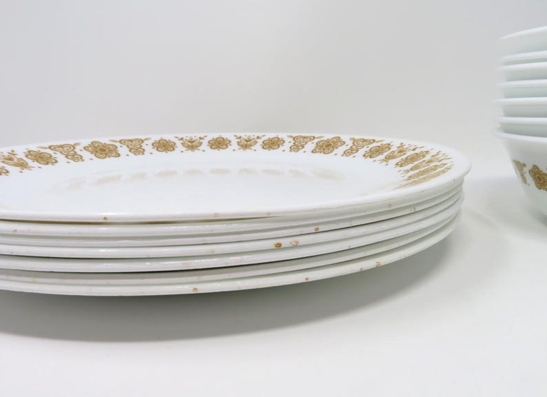 Vintage 1980s Butterfly Gold Corelle by Corning Large & Small Plates ...