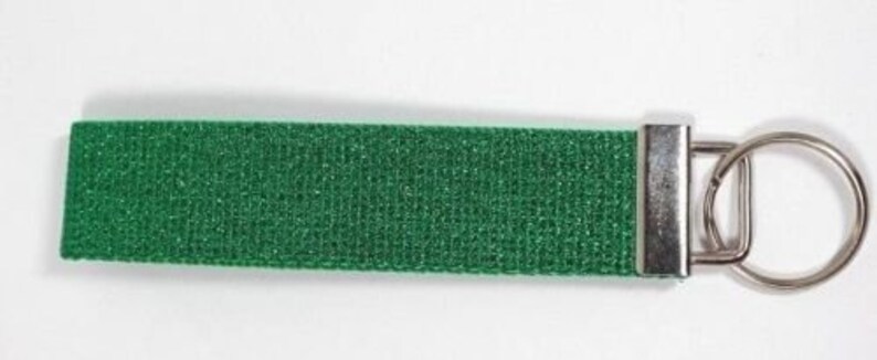 Green Metallic Handmade Key Chain Ring Fob Holder Strap Lanyard ...