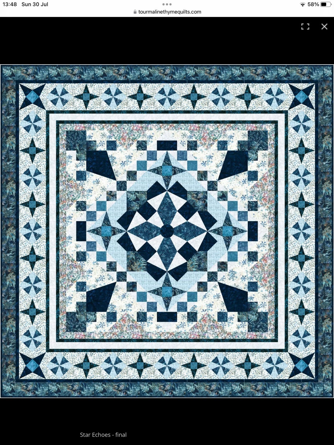 Star Echoes Foundation Paper Piecing Quilt by Laureen Smith Tourmaline ...