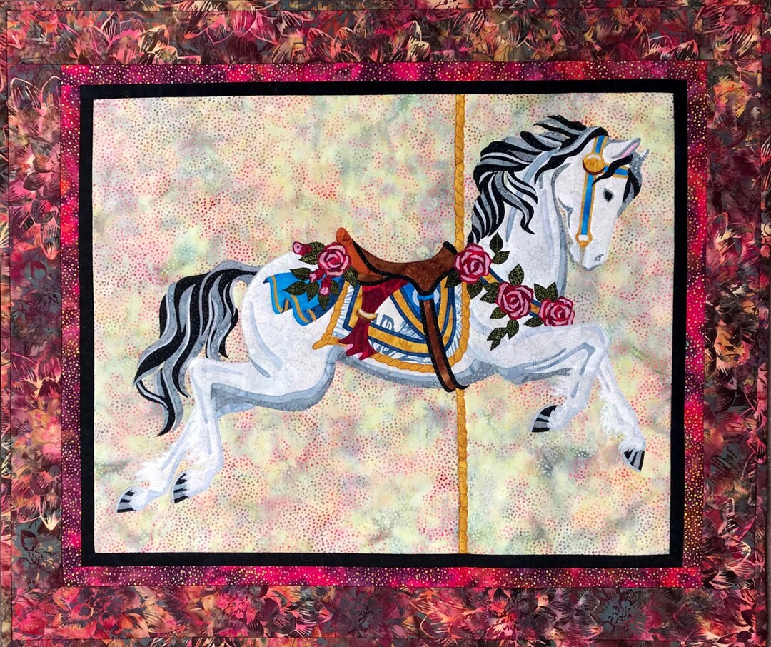 Beautiful Carousel Horse Applique Quilt Pattern & Fabric Kit Toni ...