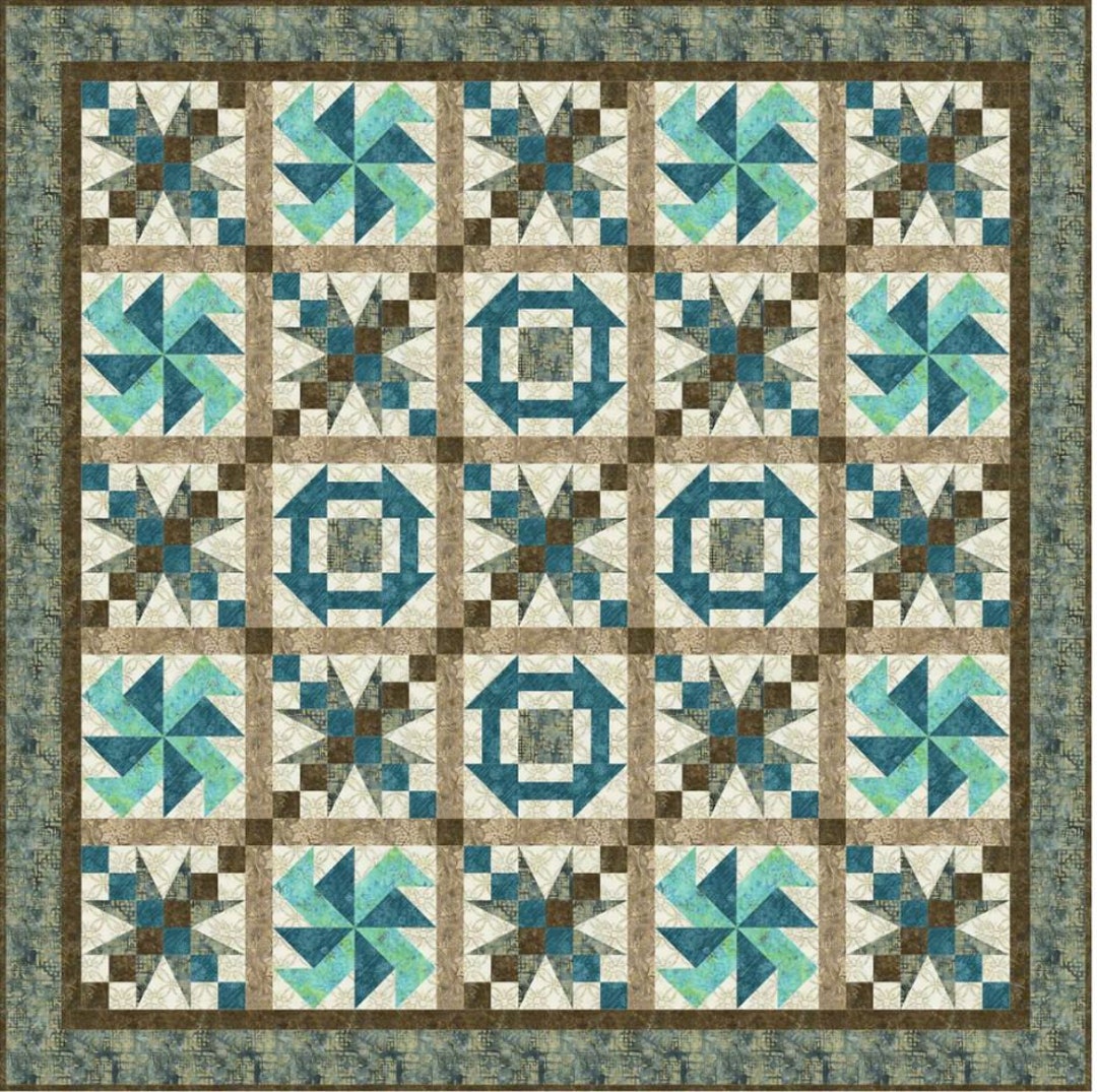 Corner to Corner Pieced Quilt Pattern by Bound to Be Quilting 79" X 79 ...