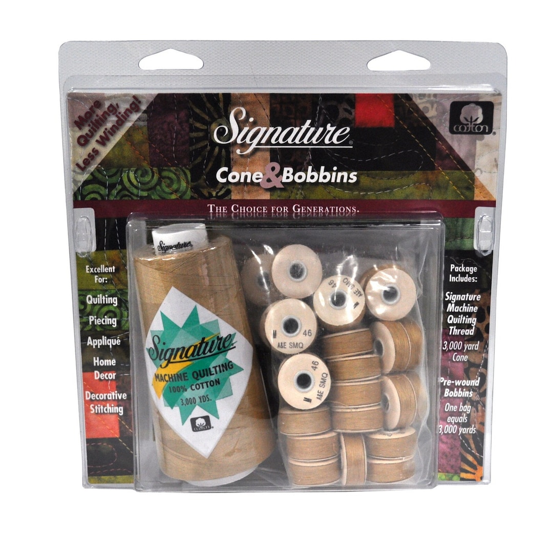 Wheat Signature Cone Thread & Size M Style Pre-wound Bobbin Thread Set ...