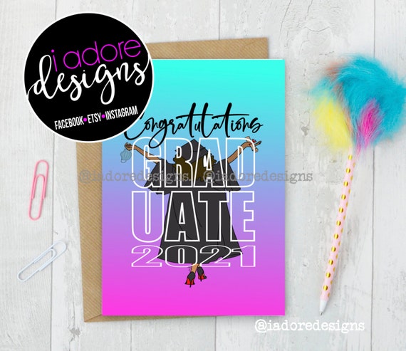 African American Graduation Card Class of 2022 Black Girl - Etsy