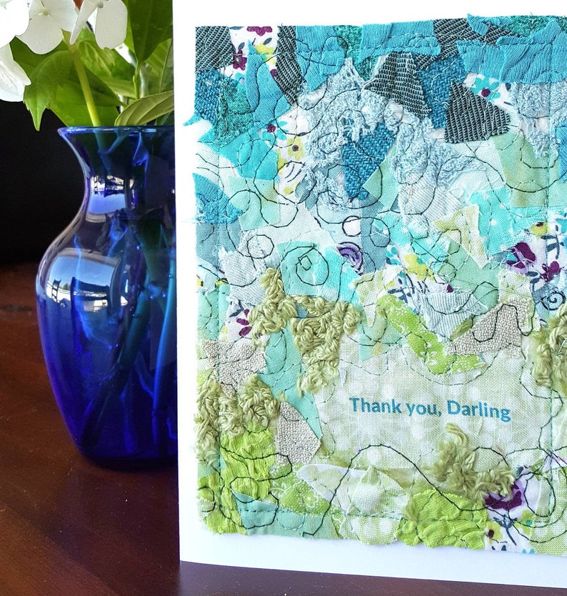 Thank You Card Thank You Darling 5 X 7 Blue and - Etsy