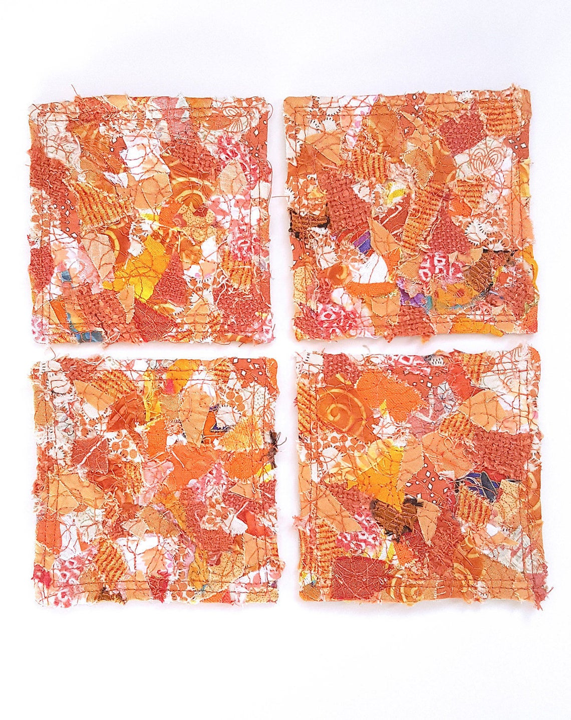 Drink Coasters, Fabric Coasters, Housewarming Gift, Party Decor, 4" X 4 ...
