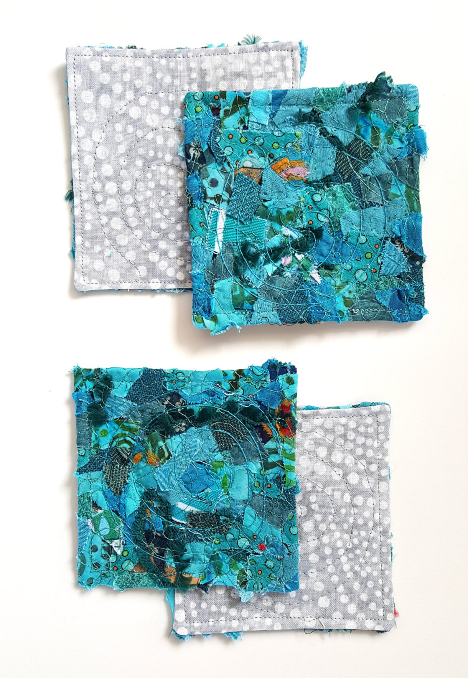 Drink Coasters, Fabric Coasters, Housewarming Gift, Party Decor, 4" X 4 ...