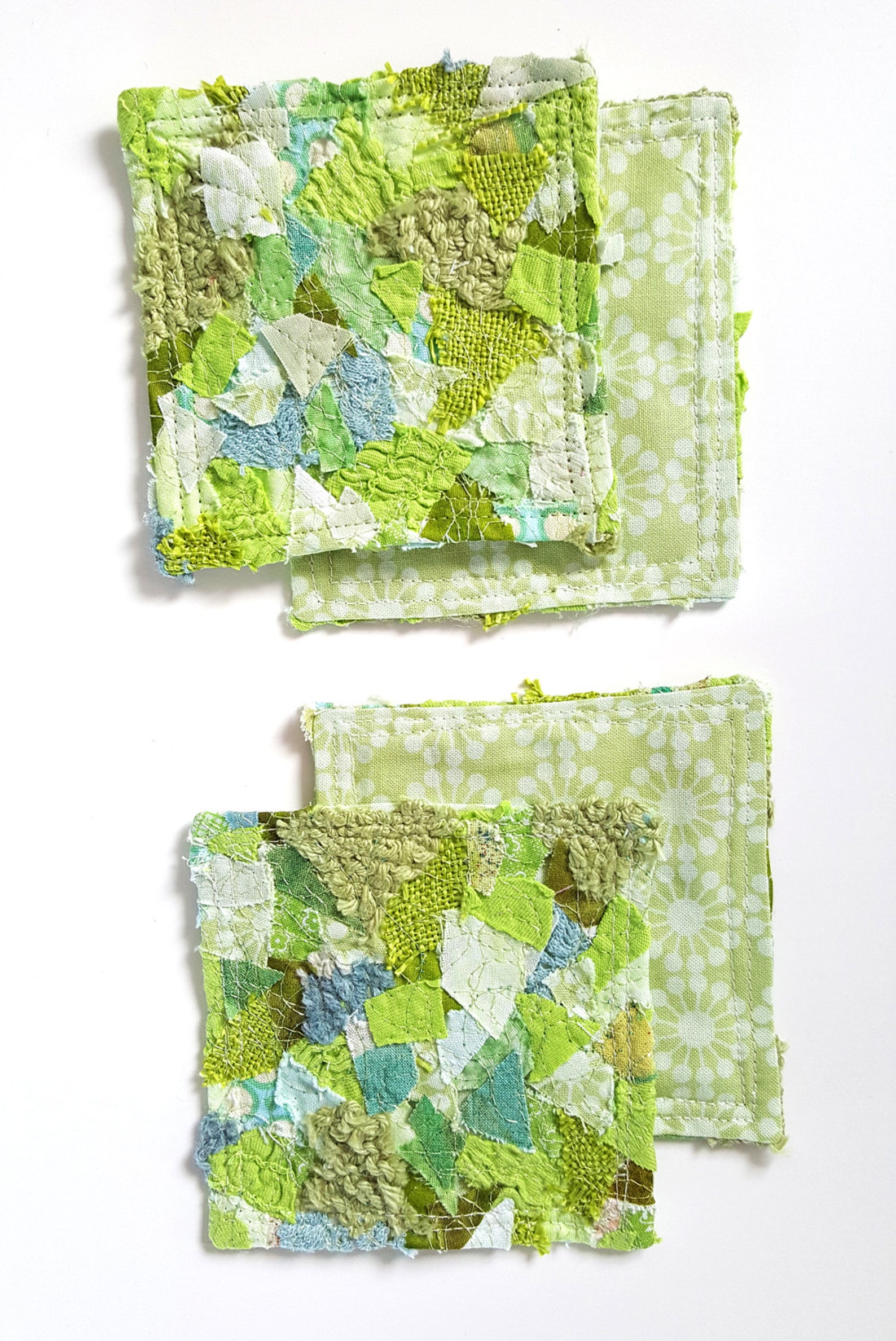 Drink Coasters, Fabric Coasters, Housewarming Gift, Party Decor, 4" X 4 ...