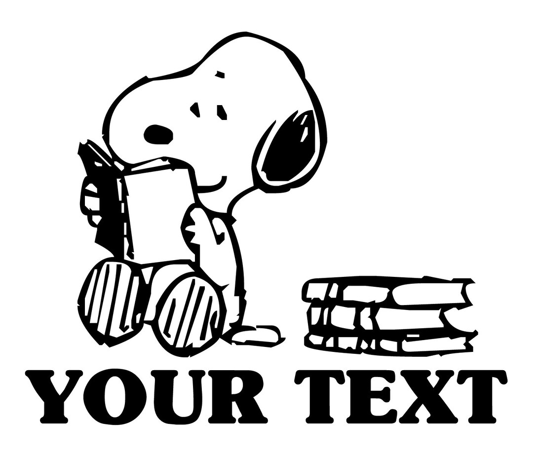 Personalized SNOOPY Reading - Vinyl Decal School or Home Decor Wall ...