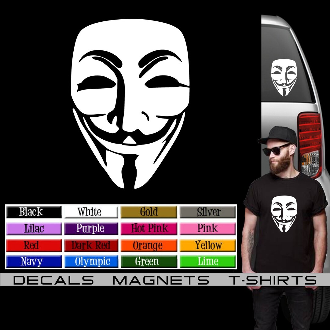 Anonymous Vinyl Decal Sticker, Magnet or T-shirt You Choose Color - Etsy