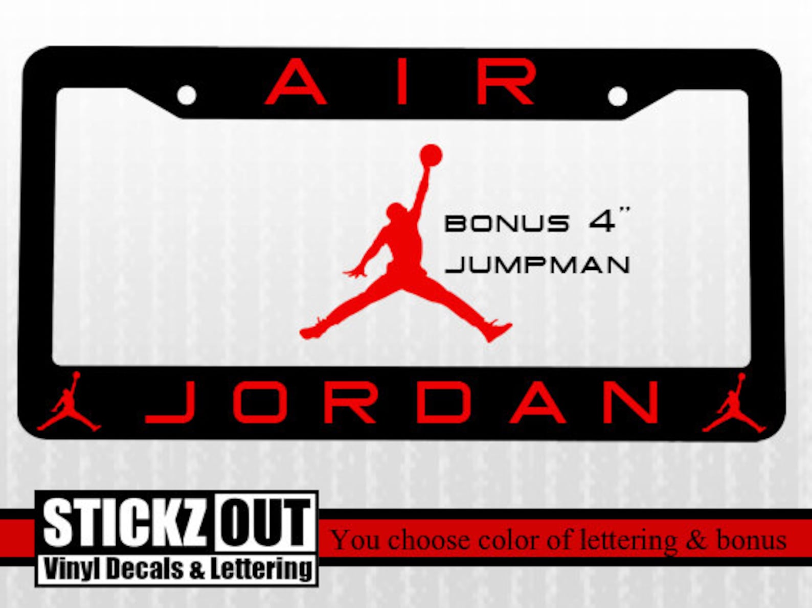 AIR JORDAN License Plate Frame Auto Graphics BONUS Vinyl - Etsy