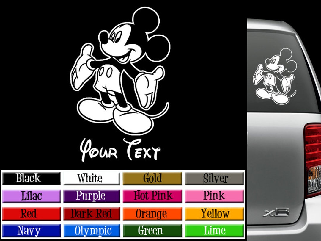 Mickey Mouse - Vinyl Decal Window or Wall Sticker - Personalize With ...