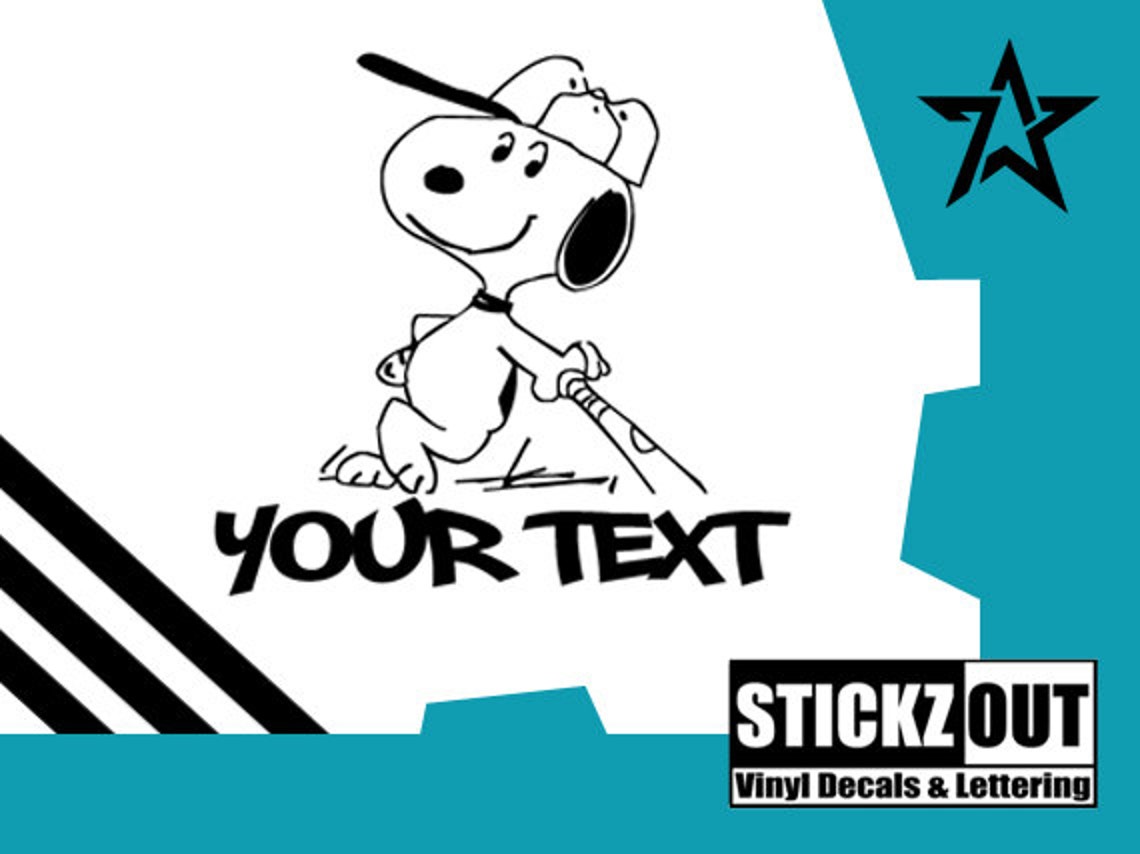 Baseball SNOOPY Vinyl Decal Wall Sticker Large 20 - Etsy
