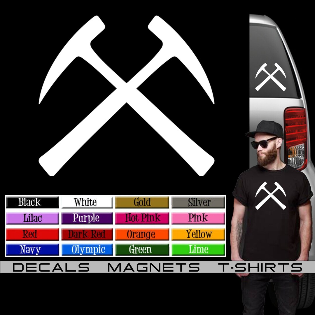 Geology Rock Picks Emblem - Vinyl Decal Window Graphics Wall Sticker ...