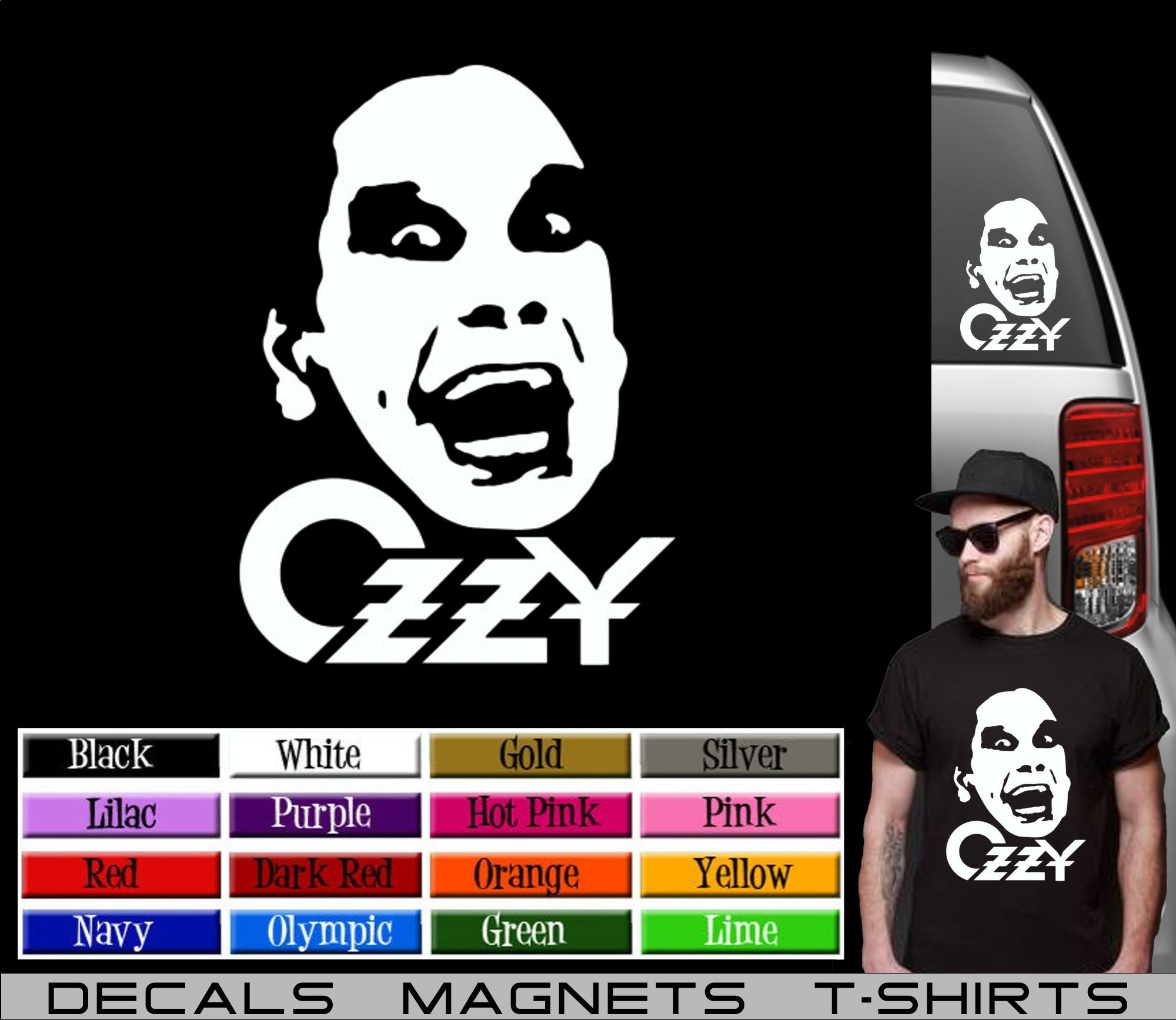 Ozzy Osbourne Black Sabbath Tribute Vinyl Decal Window | Etsy