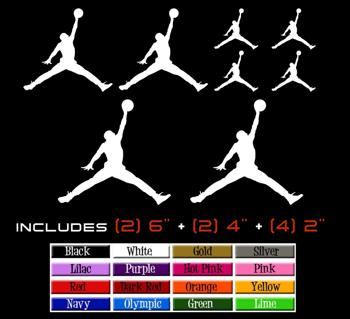 AIR JORDAN Jumpman Vinyl Decal Stickers Lot of 8 Multiples - Etsy