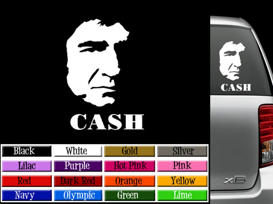 Johnny Cash Country Music Vinyl Decal Car & Truck Window or Wall ...