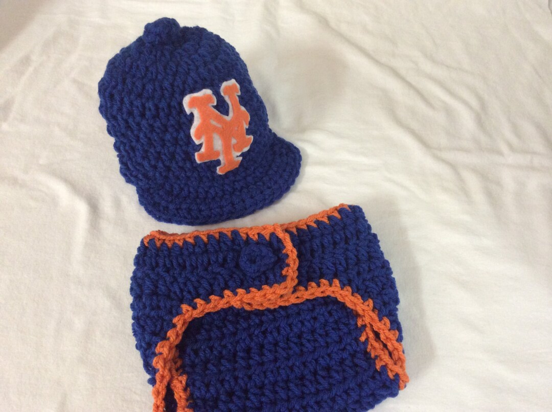 New York Mets Baby Crochet Baseball Cap, and Diaper Cover. FREE ...