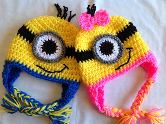 Pink Minion Crochet Hat