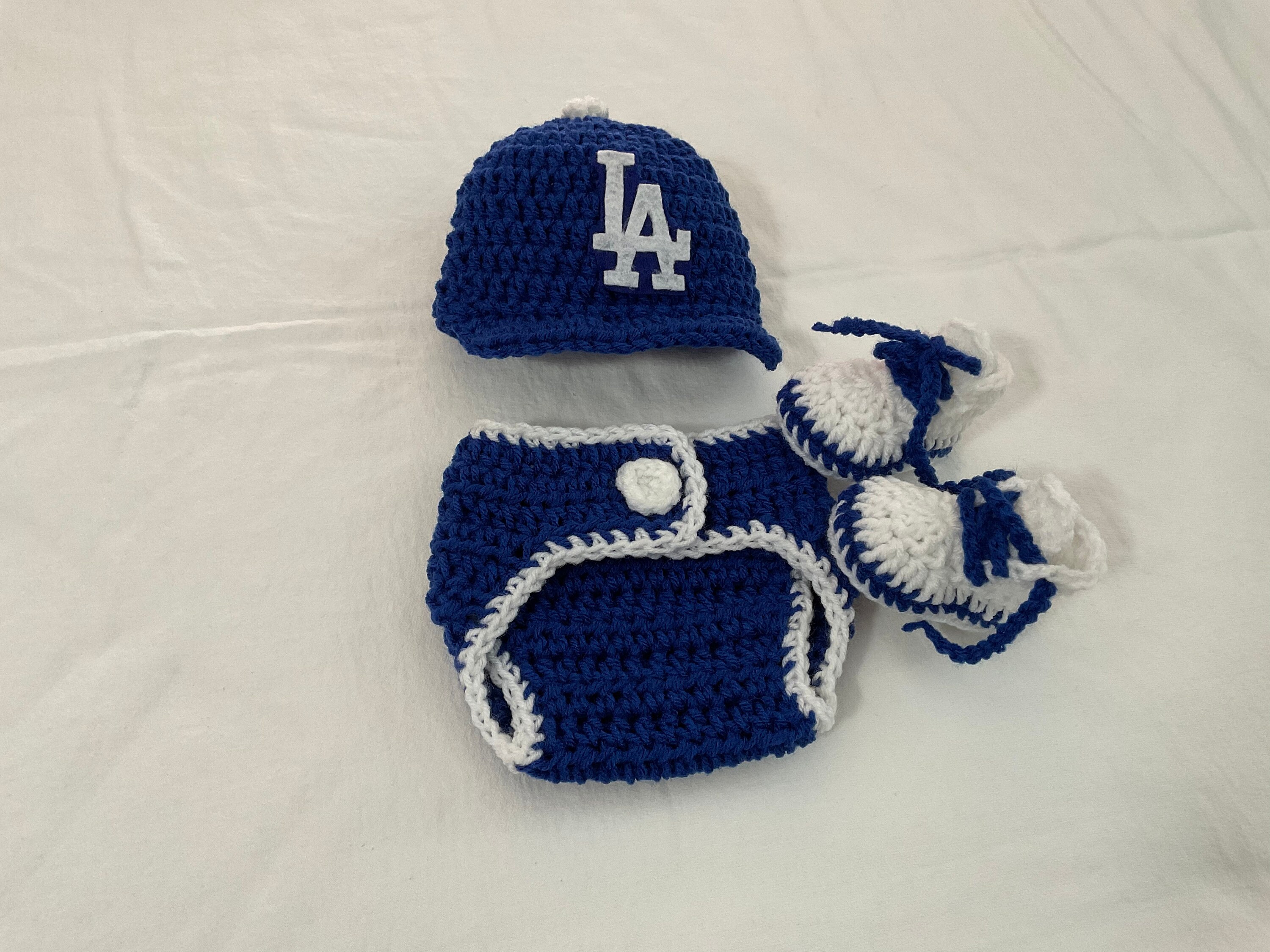 Los Angeles Dodger Baby Crochet Baseball Cap Diaper Cover and | Etsy