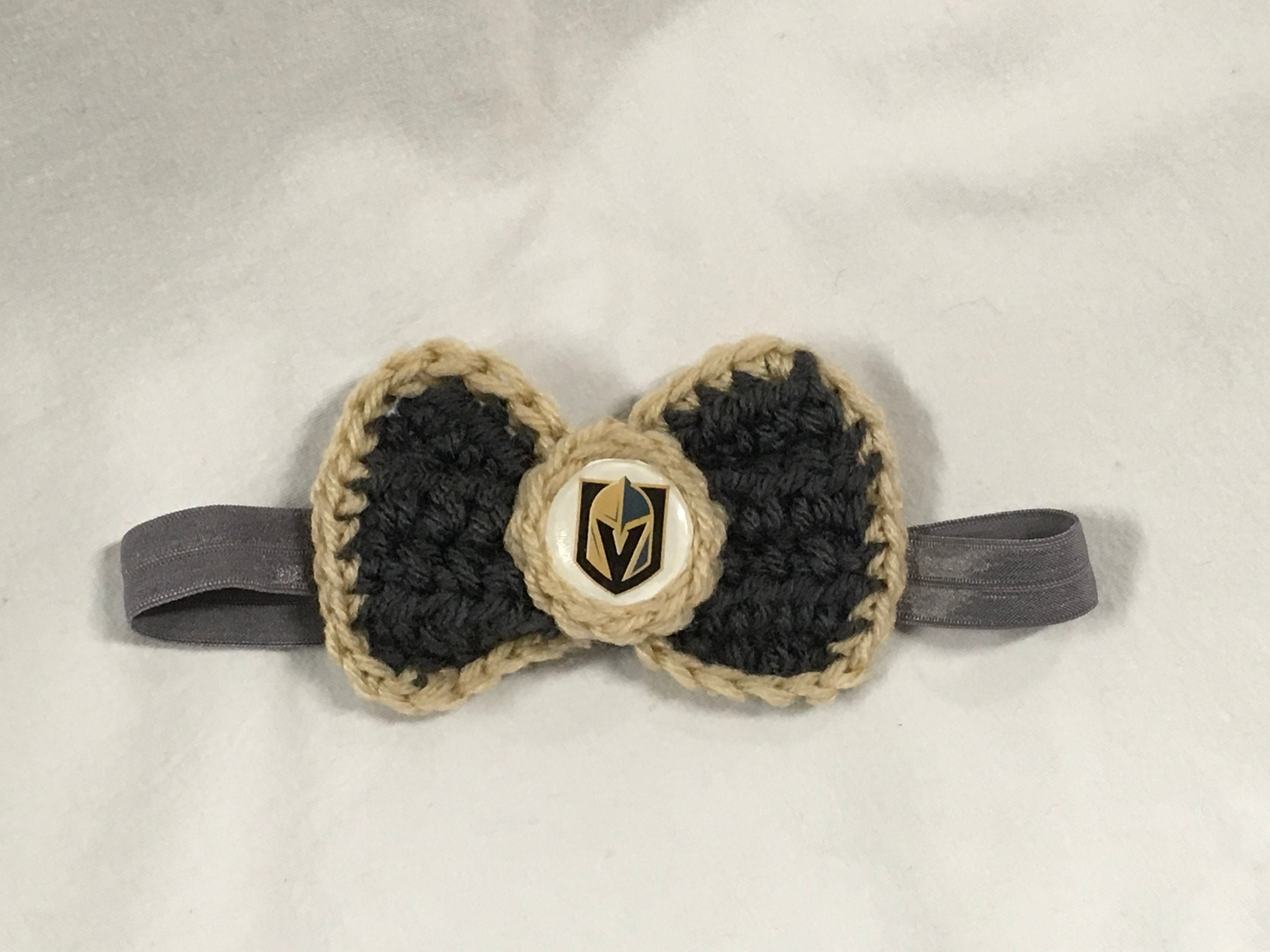 Vegas Golden Knights Inspired Crochet Baby Headband Bow - Etsy Singapore