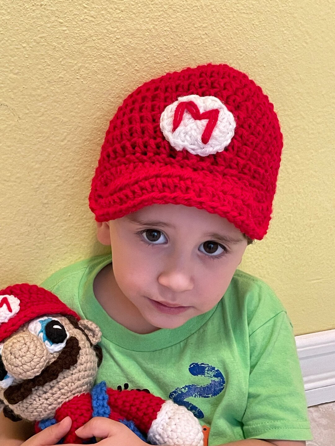 Super Mario Crochet Hat Red, Green - Etsy