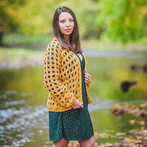 Crochet Cardigan Pattern: Easy Open Weave Lace - Harlow Cardigan (PDF ...
