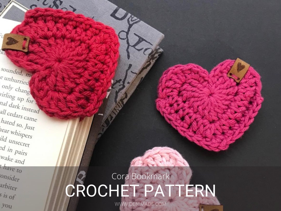 Crochet Pattern / Corner Bookmark Heart Bookmark / Cora Bookmark ...