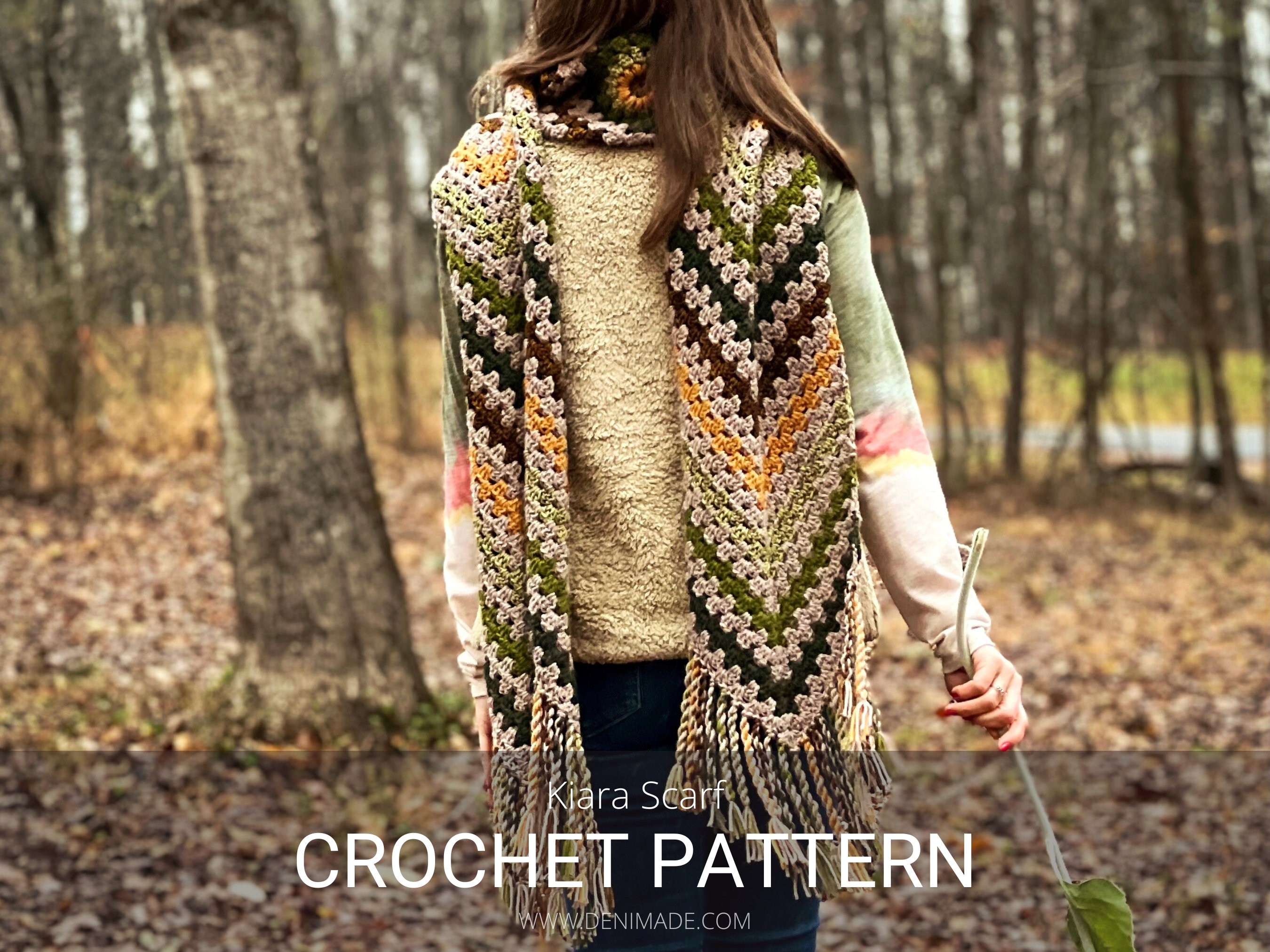 Crochet Scarf Pattern: Long Chevron Granny Square With Fringe - Kirara ...