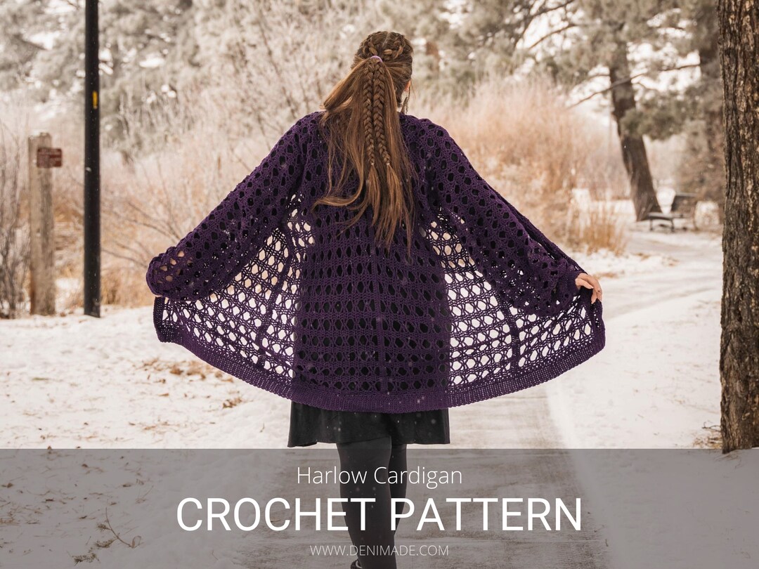 Crochet Cardigan Pattern: Easy Open Weave Lace - Harlow Cardigan (PDF ...