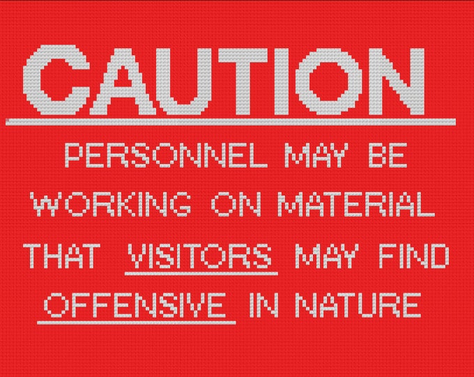 Caution Offensive Materials Cross Stitch Pattern - Etsy