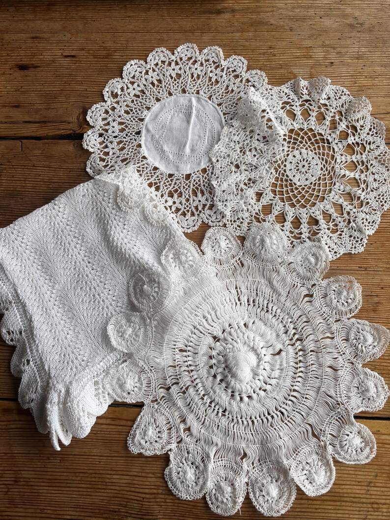 Vintage White Lace Doily X 4 - Etsy