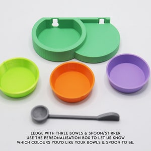Gecko Food Ledge + Bowls & Spoon Kit | Choice of Colours | 3D Printed ...