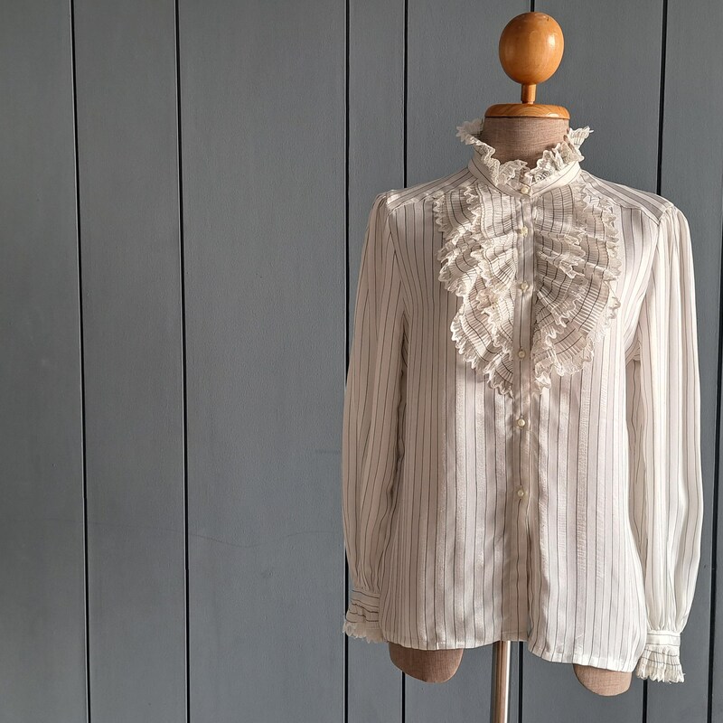 White Ruffle Blouse - Etsy