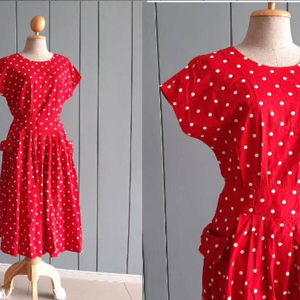 Red Polka Dot Dress - Etsy