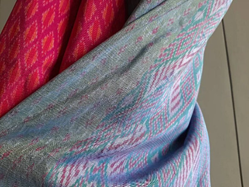 OOAK Vintage Thai Silk Sarong Pure Ikat Silk Wrap - Etsy