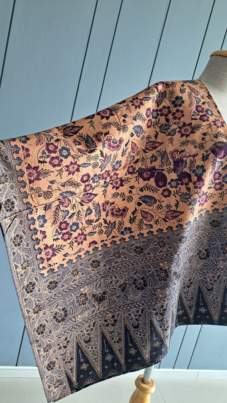 90s Authentic Batik Sarong Wrap 1.8 M X 1.1 M Indonesian Cotton Beach ...