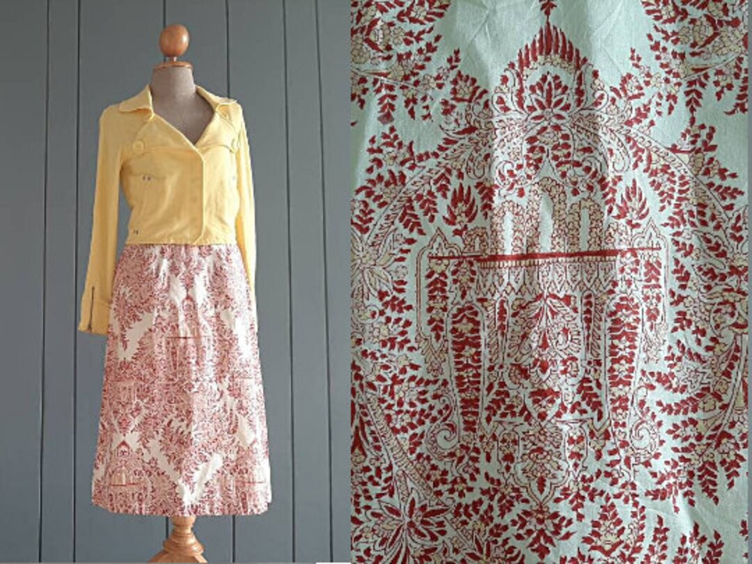 90s Designer Magaret Howell Paisley Designer Skirt - Cotton Skirt ...