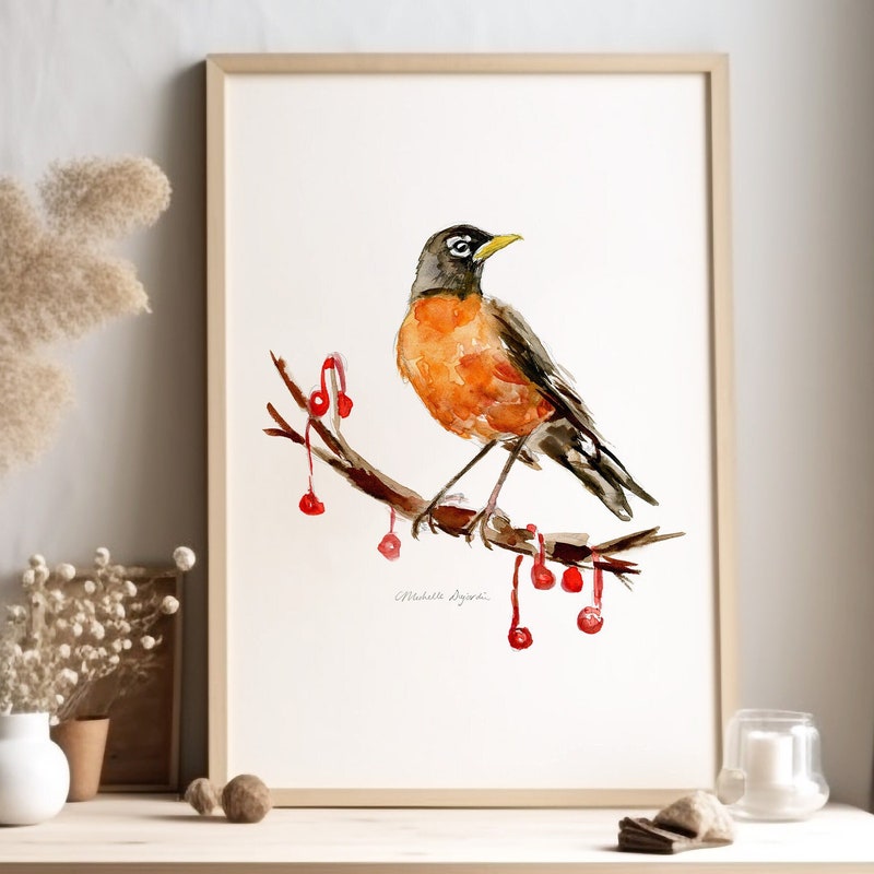 Robin Painting - Etsy